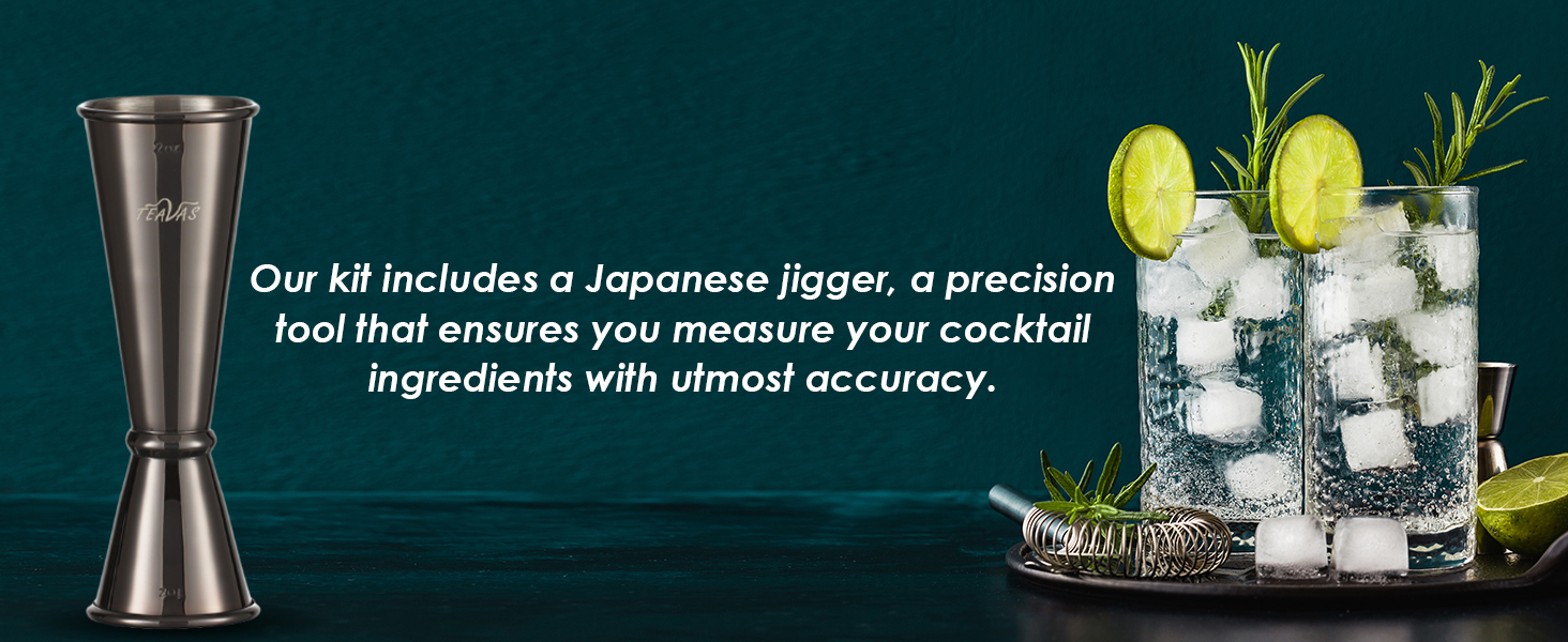 Amazon.com: TEAVAS Mixology Black Bartender Kit with Japanese Jigger & Stand - 13 Piece ...