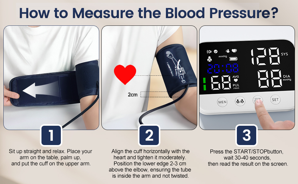 Amazon.com: Blood Pressure Monitor,Double love Blood Pressure Machine Upper Arm Large Cuff(8.7 ...