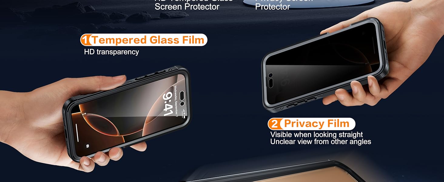 Amazon.com: AMILIFECASES for iPhone 16 Pro Max Case, Double Front Frame Built-in 9H Tempered ...