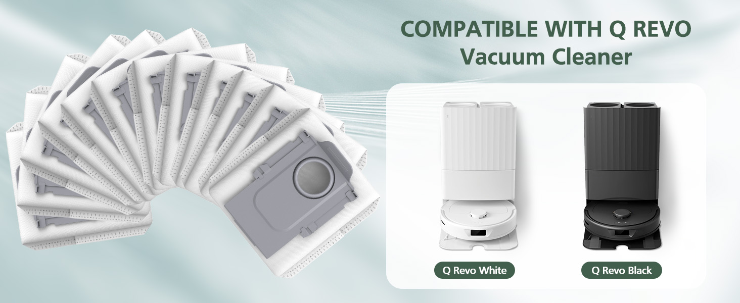 Amazon.com: 12 Pack Dust Bags Compatible with Robo-rock Q Revo/Qrevo MaxV/ S8 Max Ultra/ S8 MaxV ...