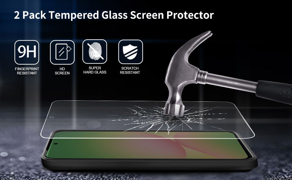 Guisessy Phone Case for Samsung Galaxy A56 5G Case with Ring Kickstand and 2 Tempered Glass ...