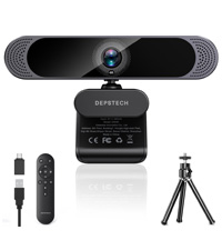 DEPSTECH DW50 Pro Webcam 4K, Ultra HD mit Mikrofon, 3-facher Zoom, 1/2.55 Sony Sensor, Duale ...