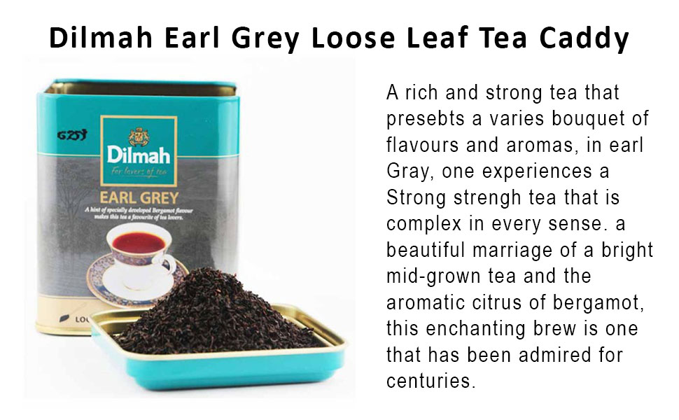 Amazon.com : Dilmah Earl Grey Loose Leaf Tea Caddy (125g / ± 4.4oz) : Grocery & Gourmet Food