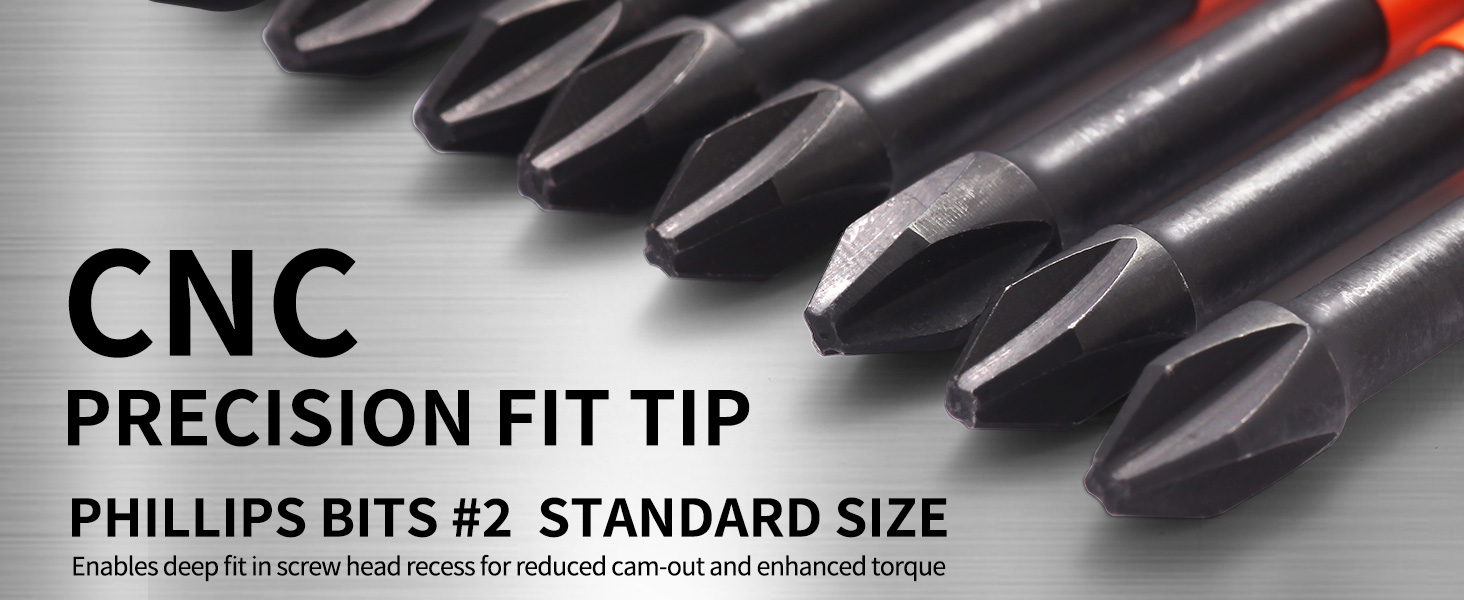 10-Pack Phillips Bits #2 Impact, 6-Inch Long Magnetic Phillips Head Drill & Screwdriver Bits ...