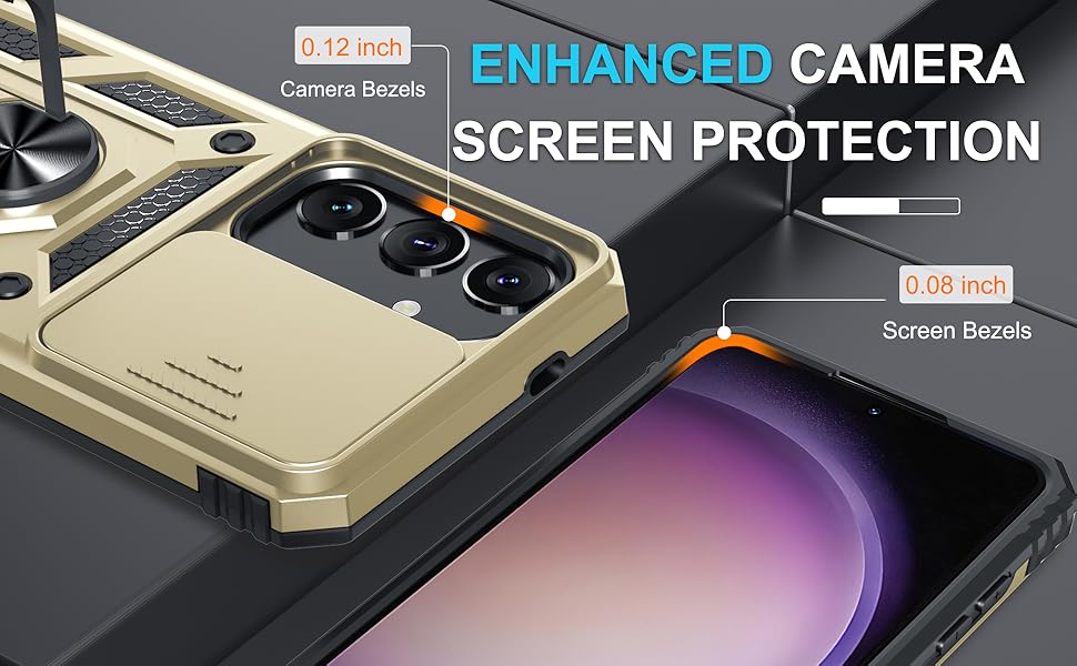 Amazon.com: Janmitta Compatible with Samsung Galaxy S25/S24 Case Built in Slide Camera Lens ...