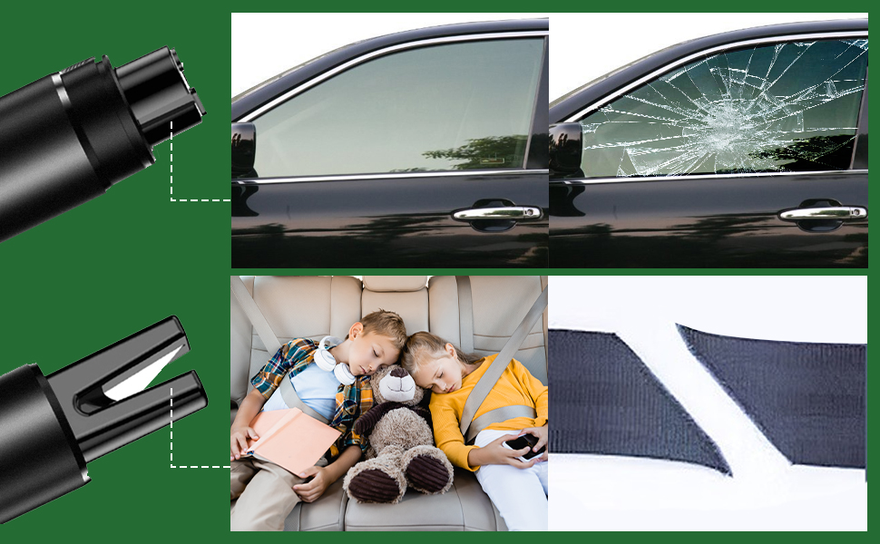 Amazon.com: 2 Pack Car Safety Hammer Safehammer One Second Window Breaker, Seatbelt Cutter and ...