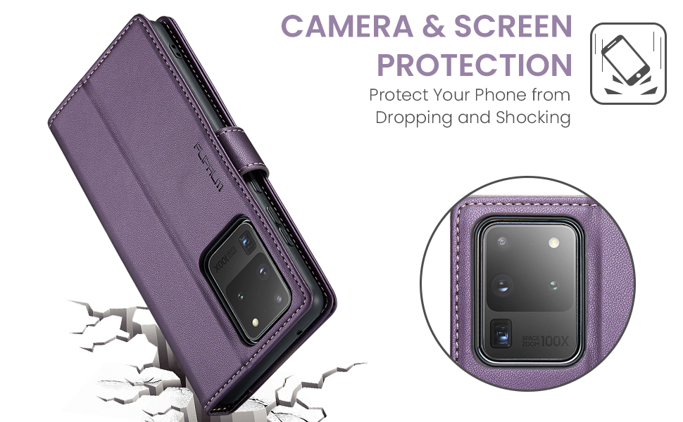 Amazon.com: FLIPALM Wallet Case for Samsung Galaxy S20 Ultra 6.9", RFID Blocking Credit Card ...