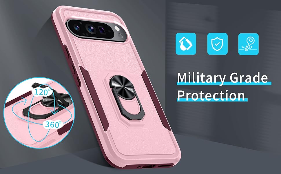 Amazon.com: Janmitta for Google Pixel 9/9 Pro Case with Screen Protector+Camera Lens Protector ...