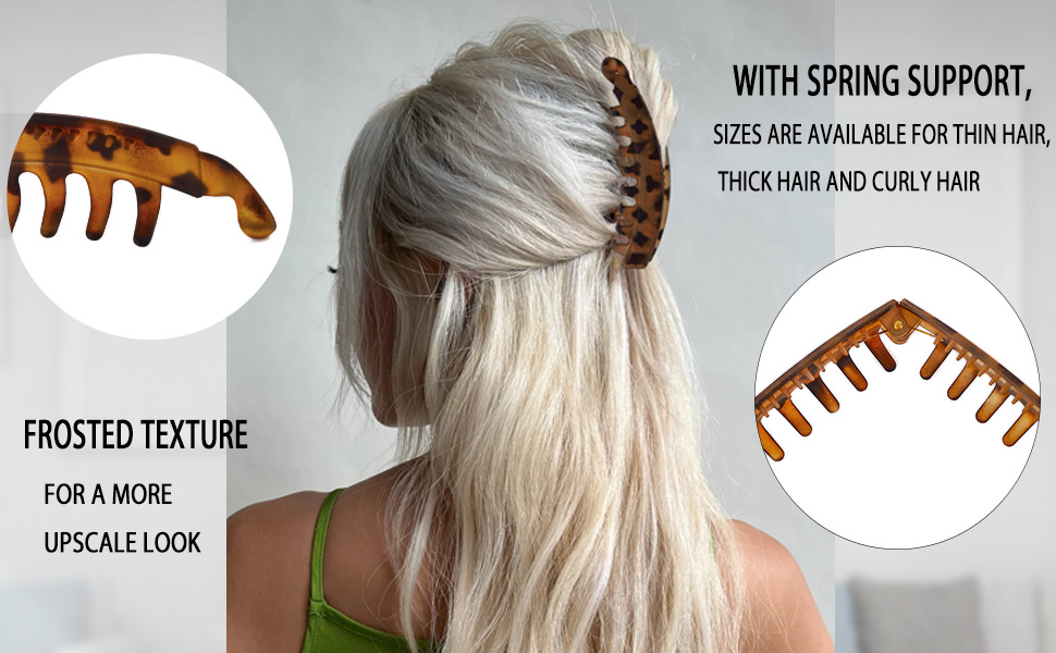 Amazon.com : Outyua Banana Clip Large Banana Hair Clips for Women Tortoise Clips for All Hair ...