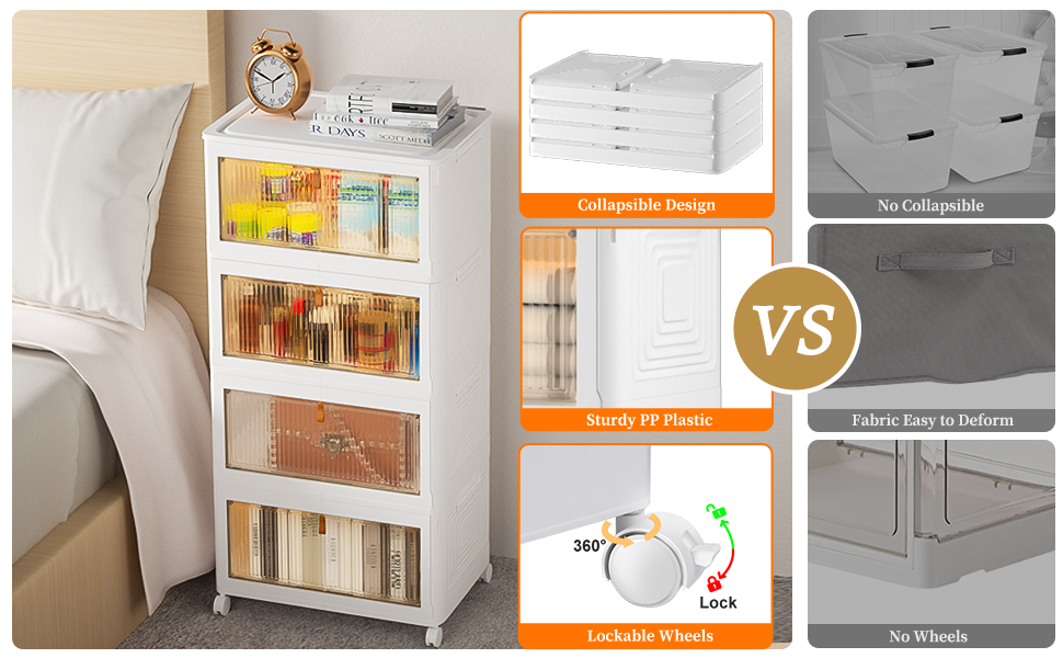 Contenedores de almacenamiento de plástico apilables de 4 niveles con ...