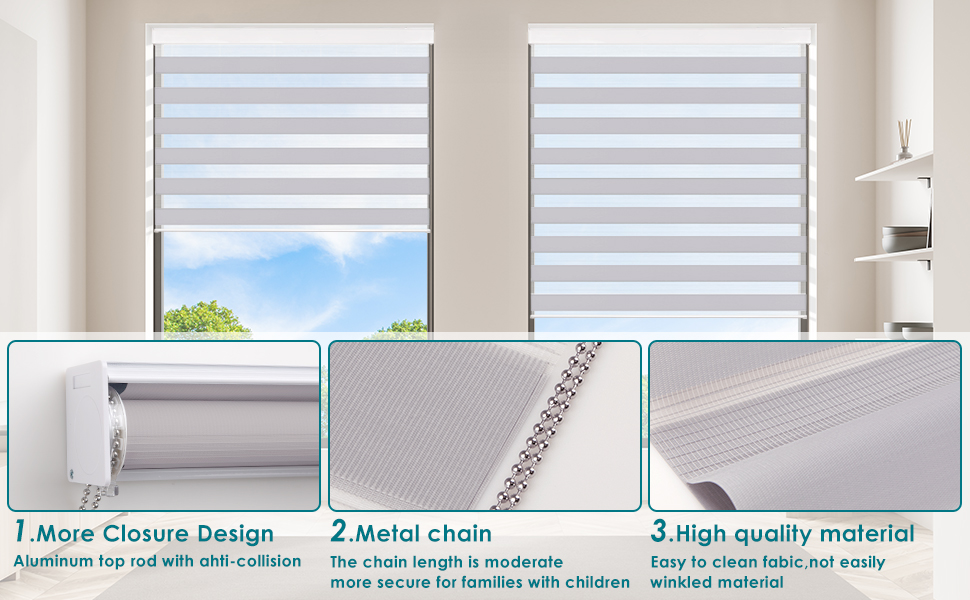 Amazon.com: SUNFREE Zebra Blinds Dual Roller Shades for Windows, Zebra Shade Light Control ...