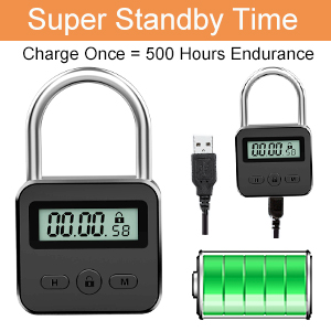 Metal Timer Lock, 99 Hours Max Timing Lock with LCD Display, Multi-Function Electronic Timer ...