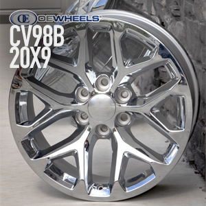 Amazon.com: OE Wheels CV98B 20 Inch Rim Fits Silverado 1500 Snowflake Style 6x139.7 20x9 Chrome ...