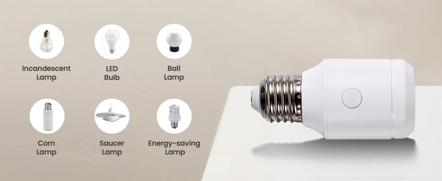 Zoiinet Remote Control Light Bulb Socket, Work with Wireless Light ...