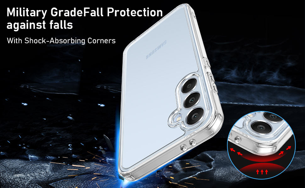 Qasyfanc Camera Cover Case Compatible with Samsung Galaxy S24 FE 5G 6.7" with 2 Pack Tempered ...