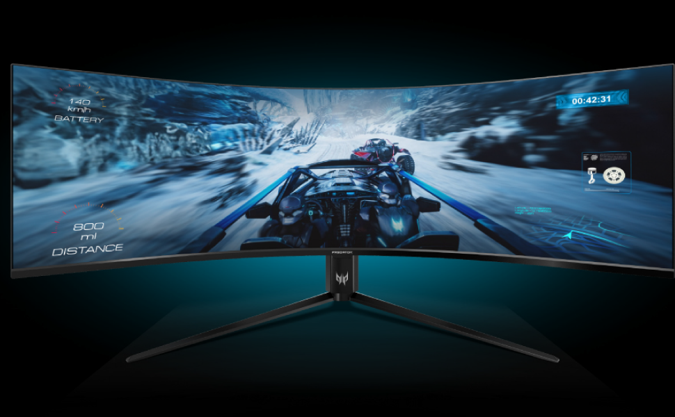 Amazon.co.jp: Predator ゲーミングモニター 57.1インチ DUHD Mini LEDバックライト VA 湾曲 非光沢 120Hz 1ms DCI-P3 98% Delta E