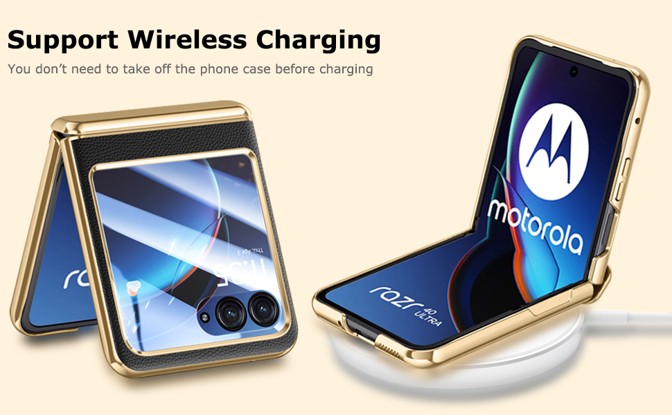 Amazon.com: YQODSZ for Motorola Razr+ Plus 2023 Case with Hinge Protection, Built in Rear Screen ...