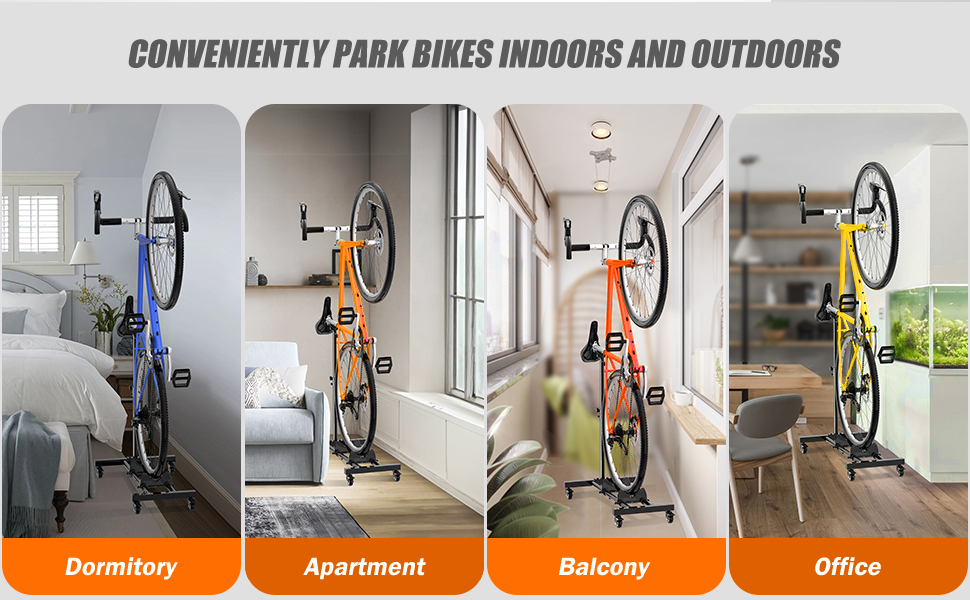 Vertical Bike Stand, Indoor Bike Storage Rack, Upright Bicycle Floor Holder Stand, for Garage ...