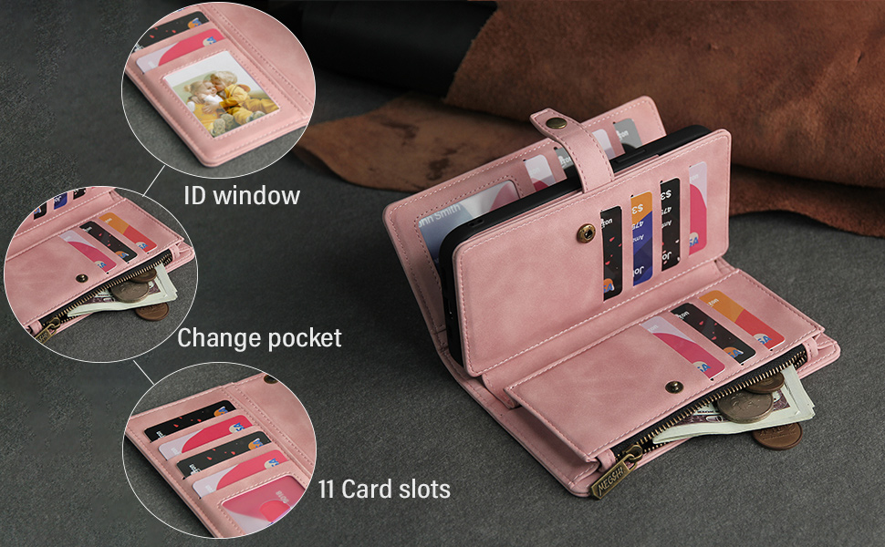 Amazon.com: TwoHead for Samsung Galaxy S24 Plus Wallet Case with Card Holder, Detachable ...