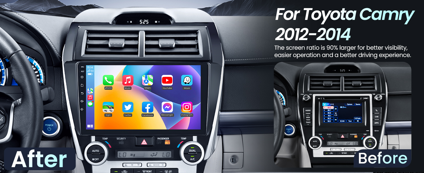 Amazon.com: 8 Core 6+128G Android 13 Car Radio for Toyota Camry 2012-2014: 10.1" 1280x800 HD ...