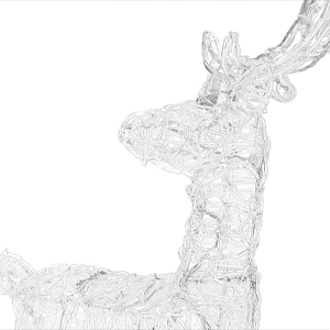 BAKAJI Slitta e Renne Natalizie 3D Luminose 240 Luci LED Bianco Freddo ...