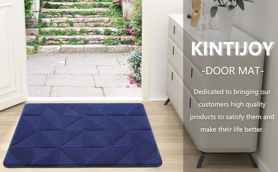 Kitinjoy Indoor Door Mat, 32" x 48", Non-Slip Absorbent Resist Dirt Entrance Mat, Washable Low ...
