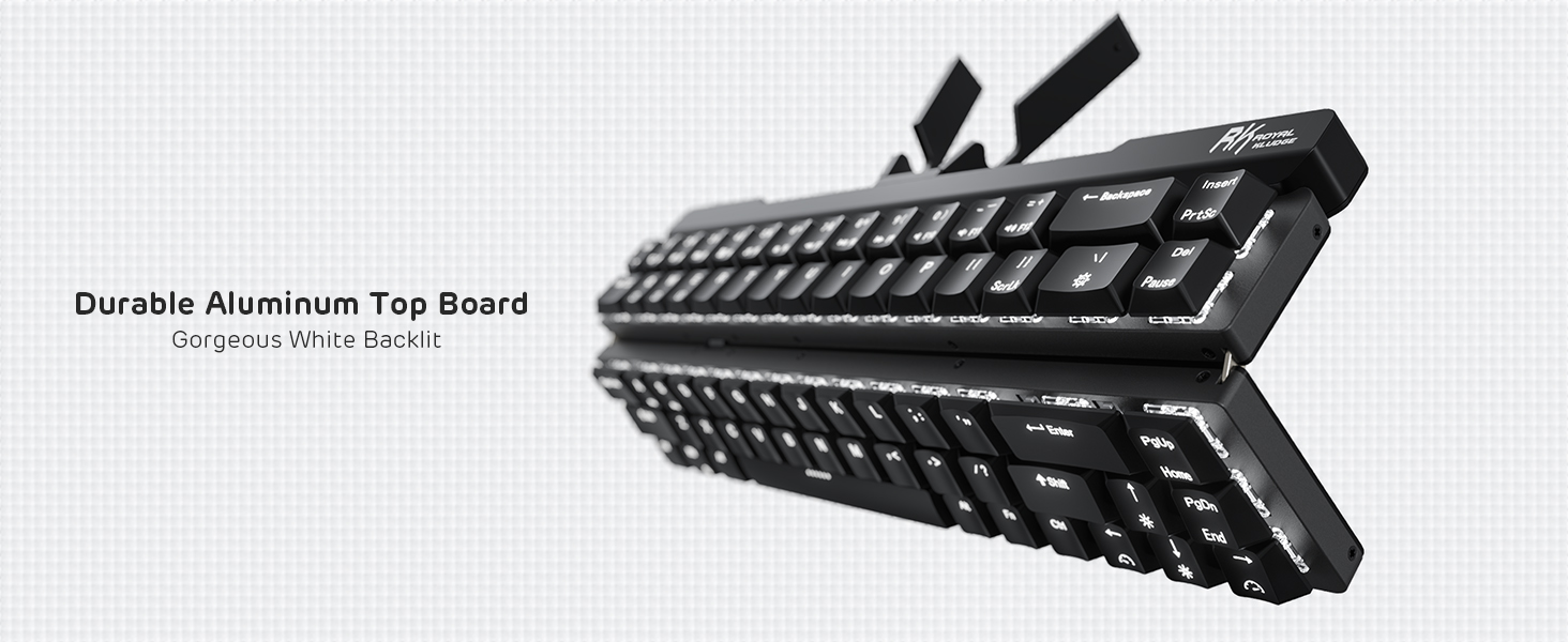 RK ROYAL KLUDGE F68 60% Foldable Low Profile Mechanical Keyboard, Wireless Mechanical Keyboard ...
