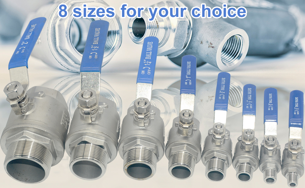 Amazon.com: VARMHUS Full Port Ball Valve S304 Stainless Steel 304 Heavy Duty for Water, Oil, and ...