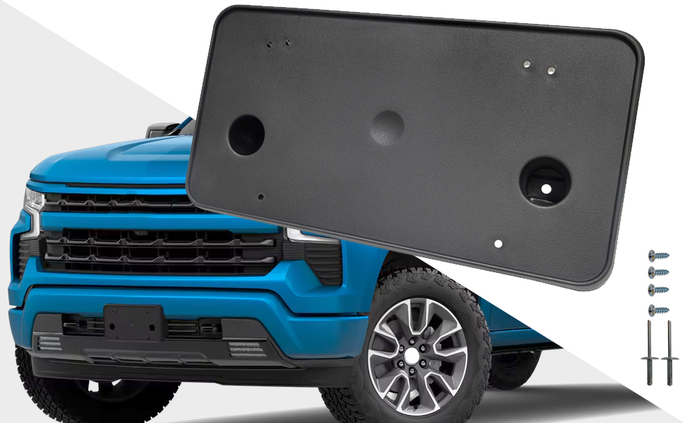 Amazon.com: KYYET Front Bumper License Plate Frame Bracket Holder Fits for Chevrolet Silverado ...