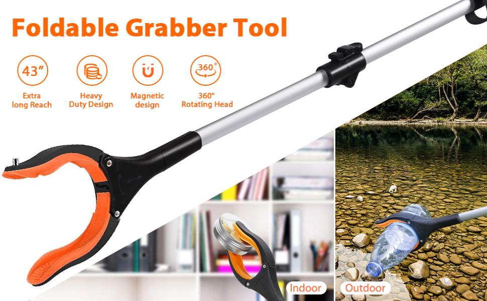 Amazon.com: FERXIDI 43" Foldable Grabber Reacher Tool,2pcs Reacher Grabber Pickup Tool,Gripper ...