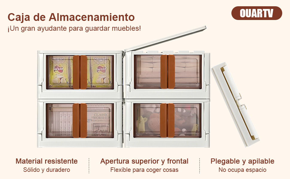 Caja de Almacenamiento,OUARTV Organizadores de Armario Apilable,Cajas ...