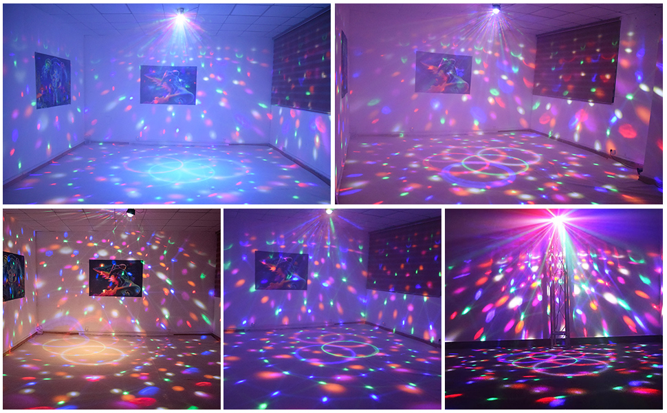 Buclhoz Disco Ball Party Lights Sound Activated LED Colorful DJ Strobe ...