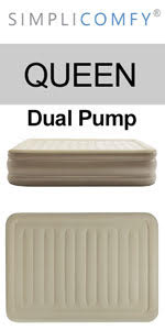 Amazon.com: Simpli Comfy 18" Raised Queen Inflatable Air Mattress with Built-in AC Pump, Fast ...