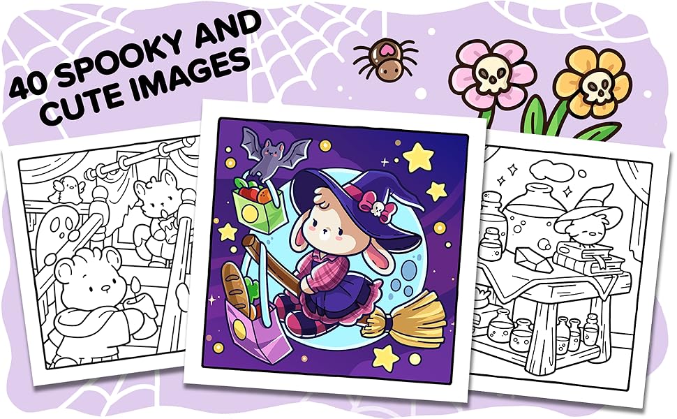 Amazon.com: Spooky Moments: Cute Coloring Book for Adults and Teens ...