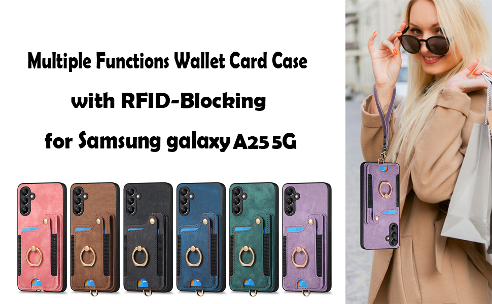 Amazon.com: for Samsung Galaxy A25 5G Case with Card Holder for Woman Man,PU Leather Flip Folio ...