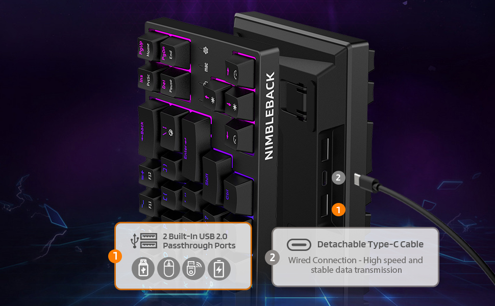 Amazon.com: LTC NB681 Nimbleback Wired 65% Mechanical Keyboard, RGB Backlit Ultra-Compact 68 ...