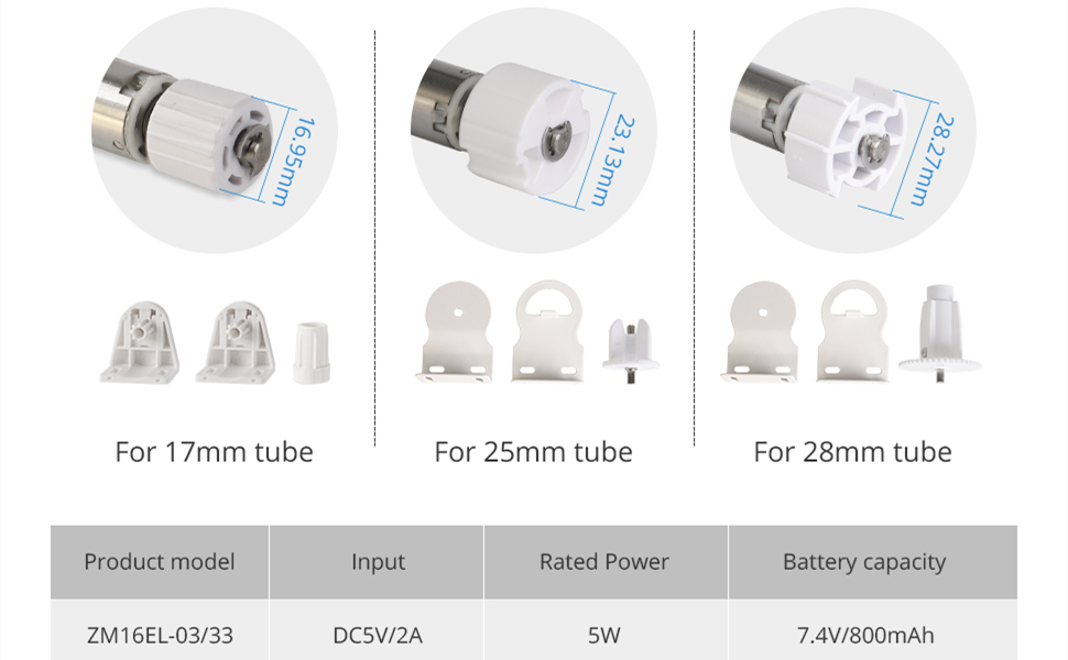Blindsmart Tuya Rechargeable Roller Blinds Motor for 17/25/28mm Tube, Smart Blinds Opener ...