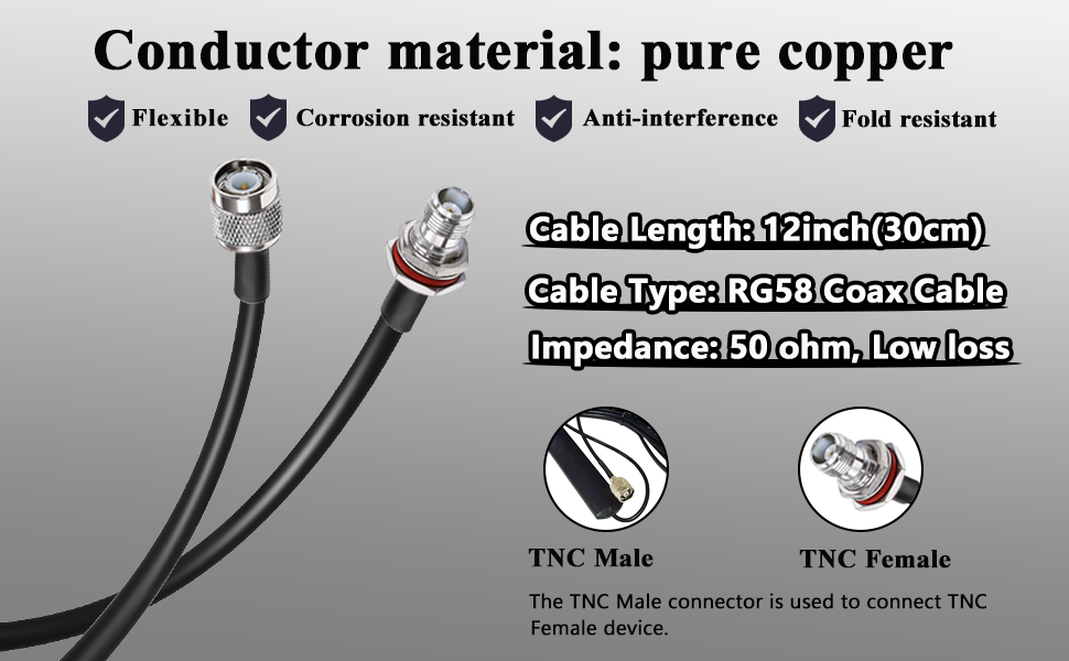 Amazon.com: TUOLNK TNC Jumper Cable RG58 TNC Male to TNC Female WiFi Antenna Extension Cable Low ...