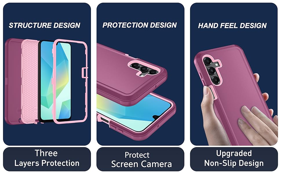 Amazon.com: Qinmay Phone Case for Samsung Galaxy A16 5G Case with HD Screen Protector, Heavy ...