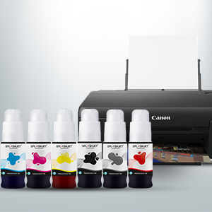 Splashjet GI73 Refill Ink for Canon G570 / G670 - (Bk/C/M/Y/R/GY) - Compatible GI73 Ink Bottle ...