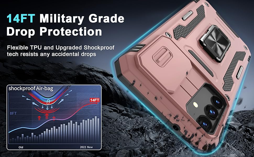 Amazon.com: DEERLAMN Case for Samsung Galaxy A35/A55 5G with Slide Camera Cover+Screen Protector ...