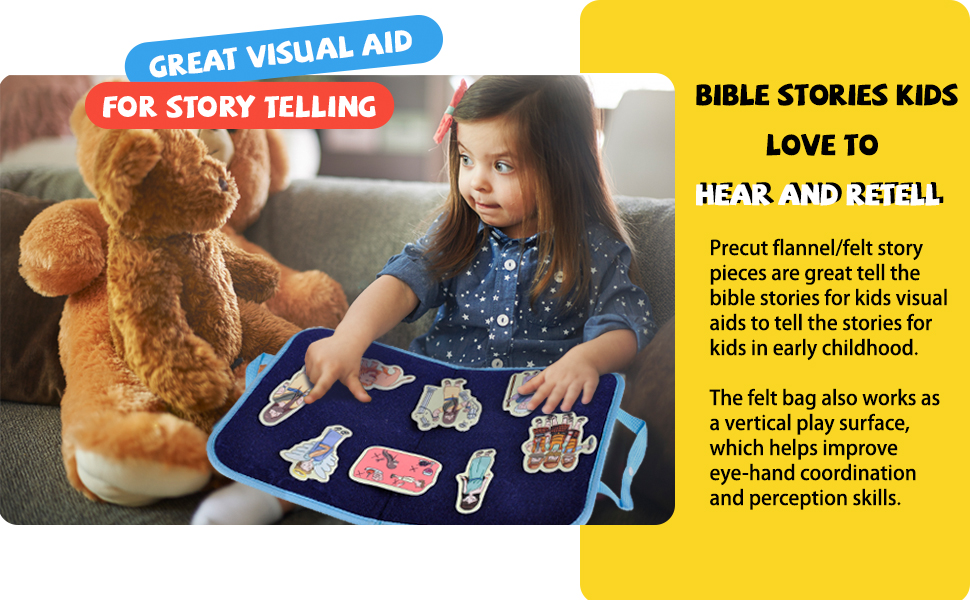 Amazon.com: CHEFAN 4 Pack Felt Board Bible Stories Set, Flannel Board Stories Elijah and The ...
