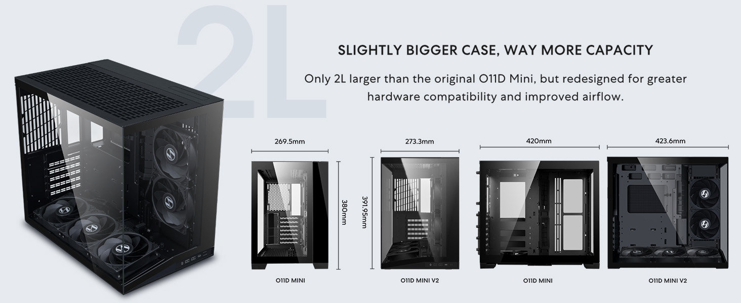 Amazon.com: LIAN LI O11D MINI V2 | Compact ATX Mid-Tower Airflow Computer Case | Panoramic View ...
