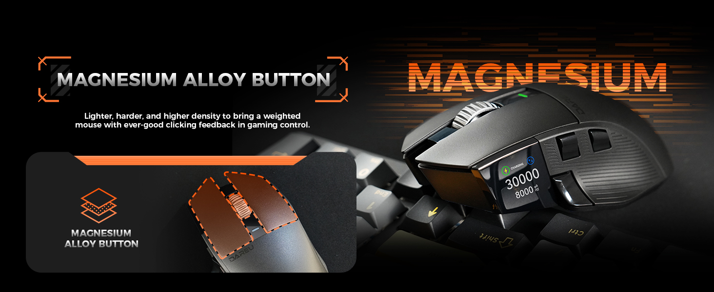 Amazon.com: DAREU A980PROMAX Wireless Gaming Mouse-4K/8K Polling-30K DPI Optical Sensor-0.85 ...