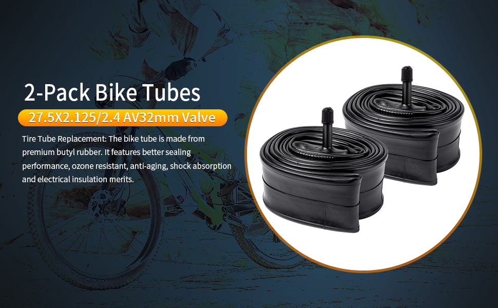 YunSCM 2er-Pack 45/62-584 Verdickung 27.5 Zoll Schlauch 27.5x1.75/1.95/2.25/2.40 AV32mm Ventil ...