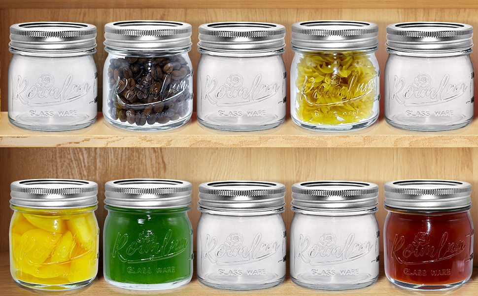 Amazon.com: 16 Pack 8 oz Mason Jars with Airtight Lids, Small Glass Jars for Pickling Food ...