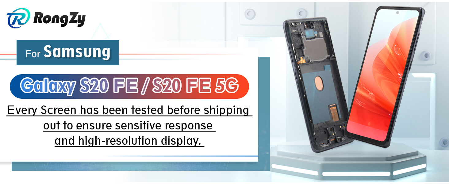 RongZy AMOLED LCD for Samsung Galaxy S20 FE/S20 FE 5G S20 2022 LCD Display Touch Screen ...