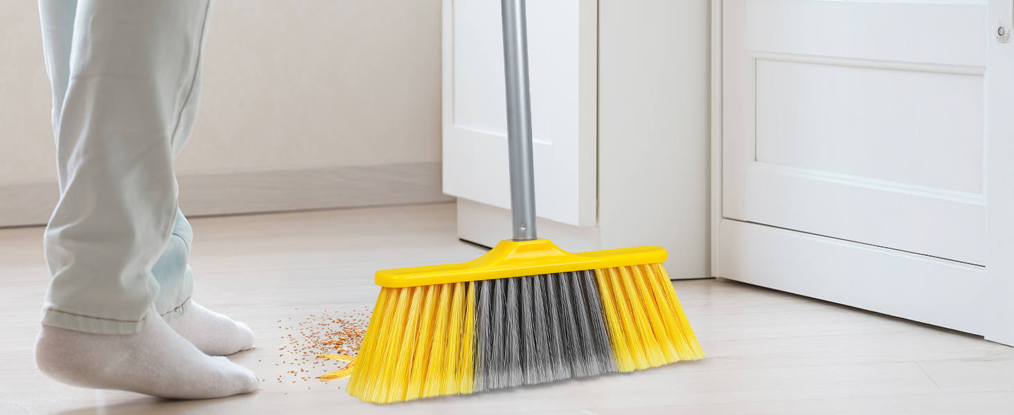 Amazon.com: Indoor Broom for Floors 55” Soft Bristle Brooms for ...