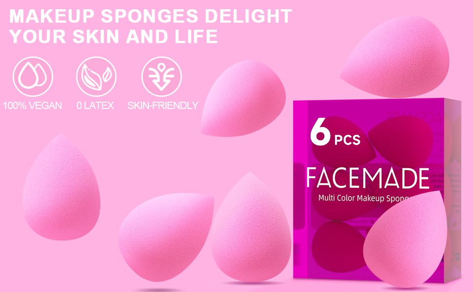 Amazon.com : FACEMADE 12 PCS Makeup Sponge Set and 1 Sponge Holder, Makeup Sponges for ...