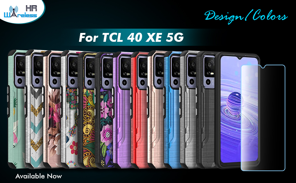 Amazon.com: HRWireless Compatible for TCL 40 XE 5G Case Cover with [HD Tempered Glass Screen ...